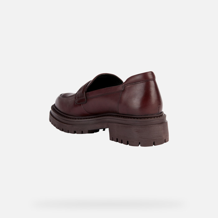 Geox® IRIDEA: Leather Loafers red Woman | Geox®