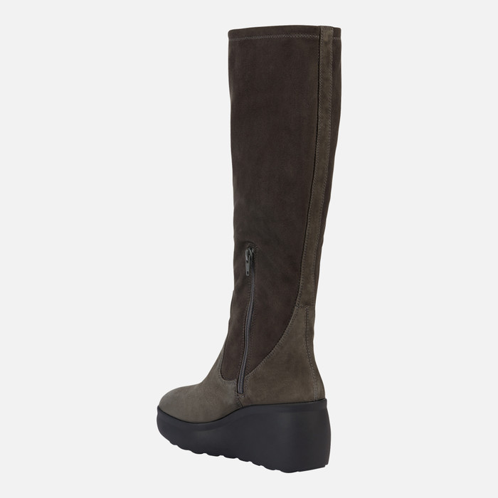 Geox® Spherica Ec9 High Wedge Boots Grey Woman Geox®