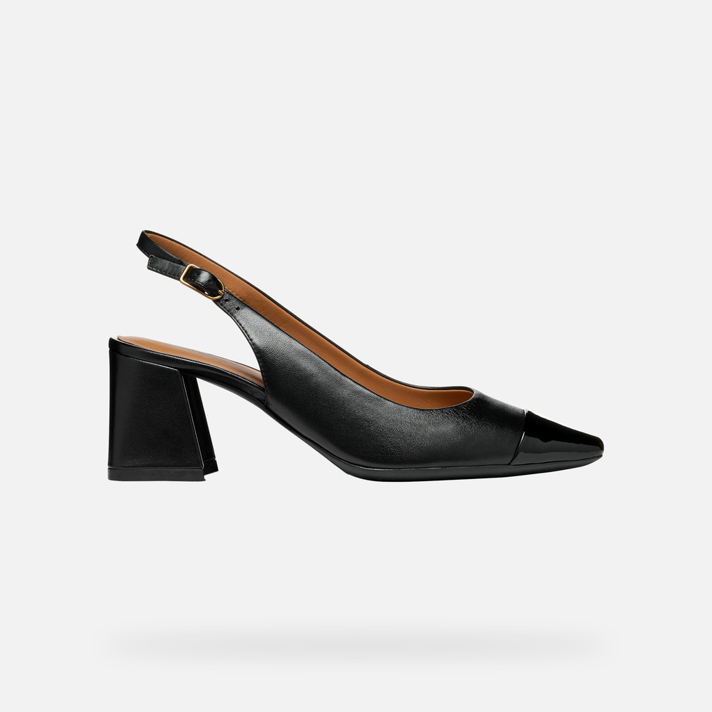 Geox® GISELDA WOMAN: Black slingbacks with medium-high heels | Geox