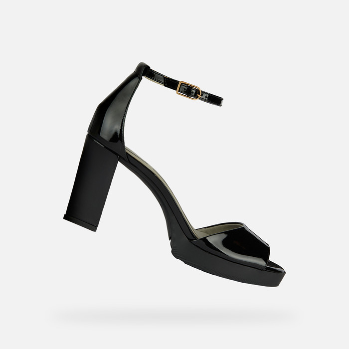Geox® WALK PLEASURE 85S1: Women's black High-Heeled Sandals | Geox®