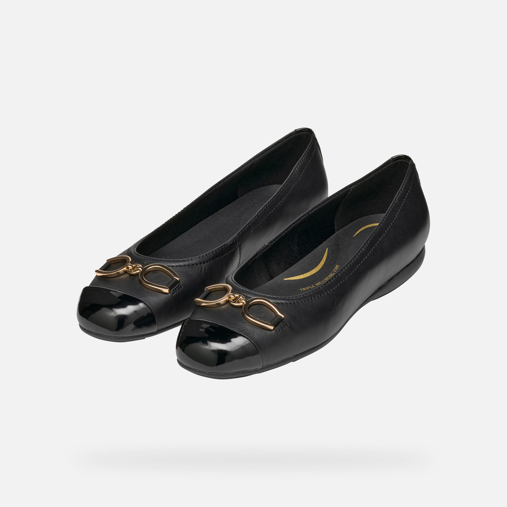 Geox® ANNYTAH WOMAN: Black patent leather ballerina flats | Geox