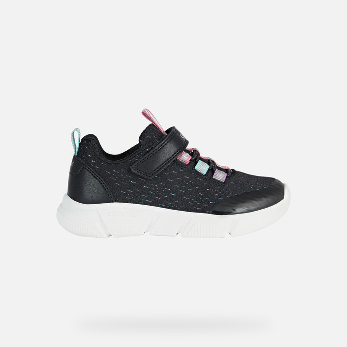 Geox® ARIL : Girl's Black Low Top Sneakers | FW22 Geox®