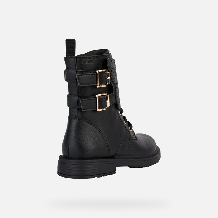 Geox® ECLAIR GIRL: Biker Ankle Boots black Junior Girl | Geox®
