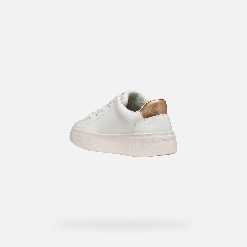 Geox MIKIROSHI GIRL White Rose Gold Glitter Shoes Geox
