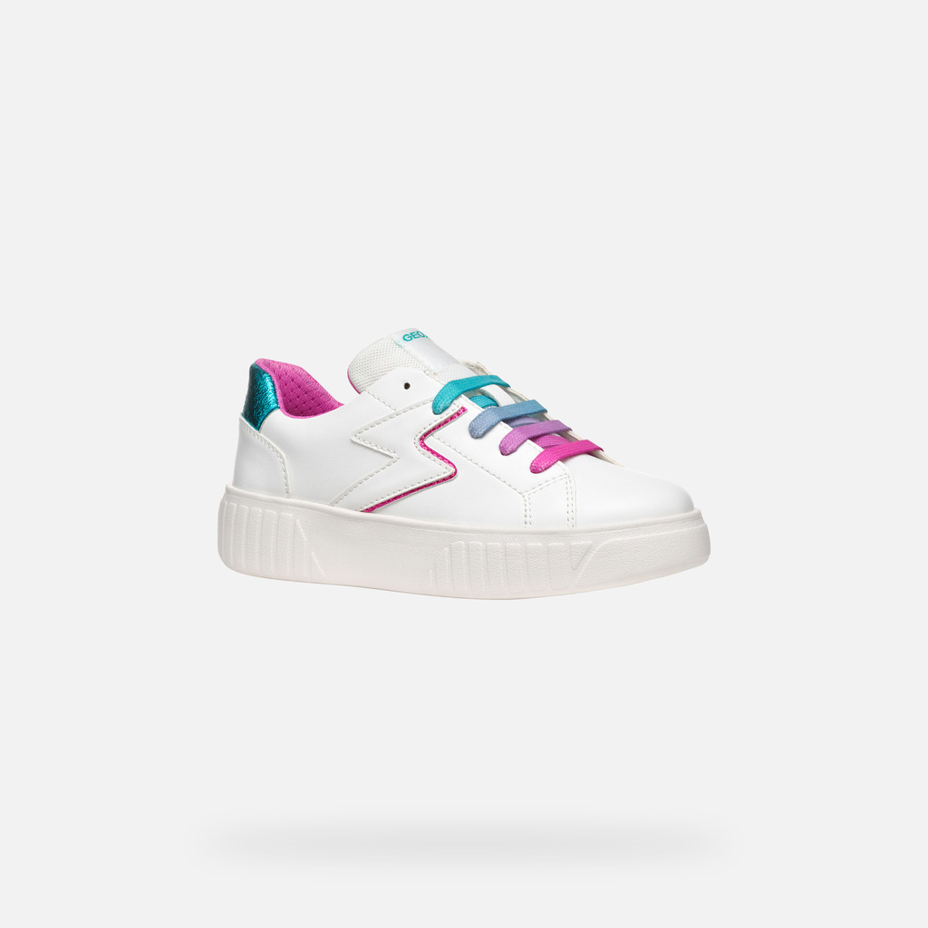 Geox MIKIROSHI FILLE Baskets Basse Blanc Multicolore Geox