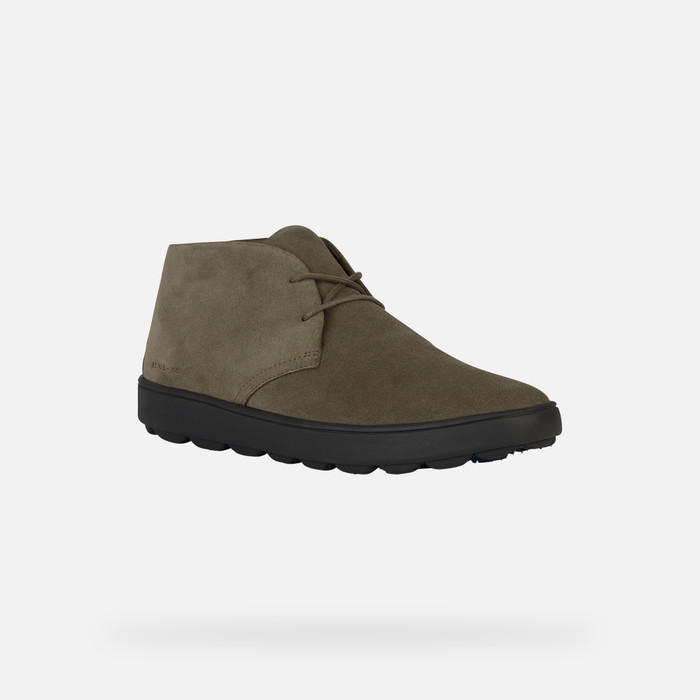 Geox® SPHERICA ECUB-1: Men's dove grey Suede Shoes | Geox®