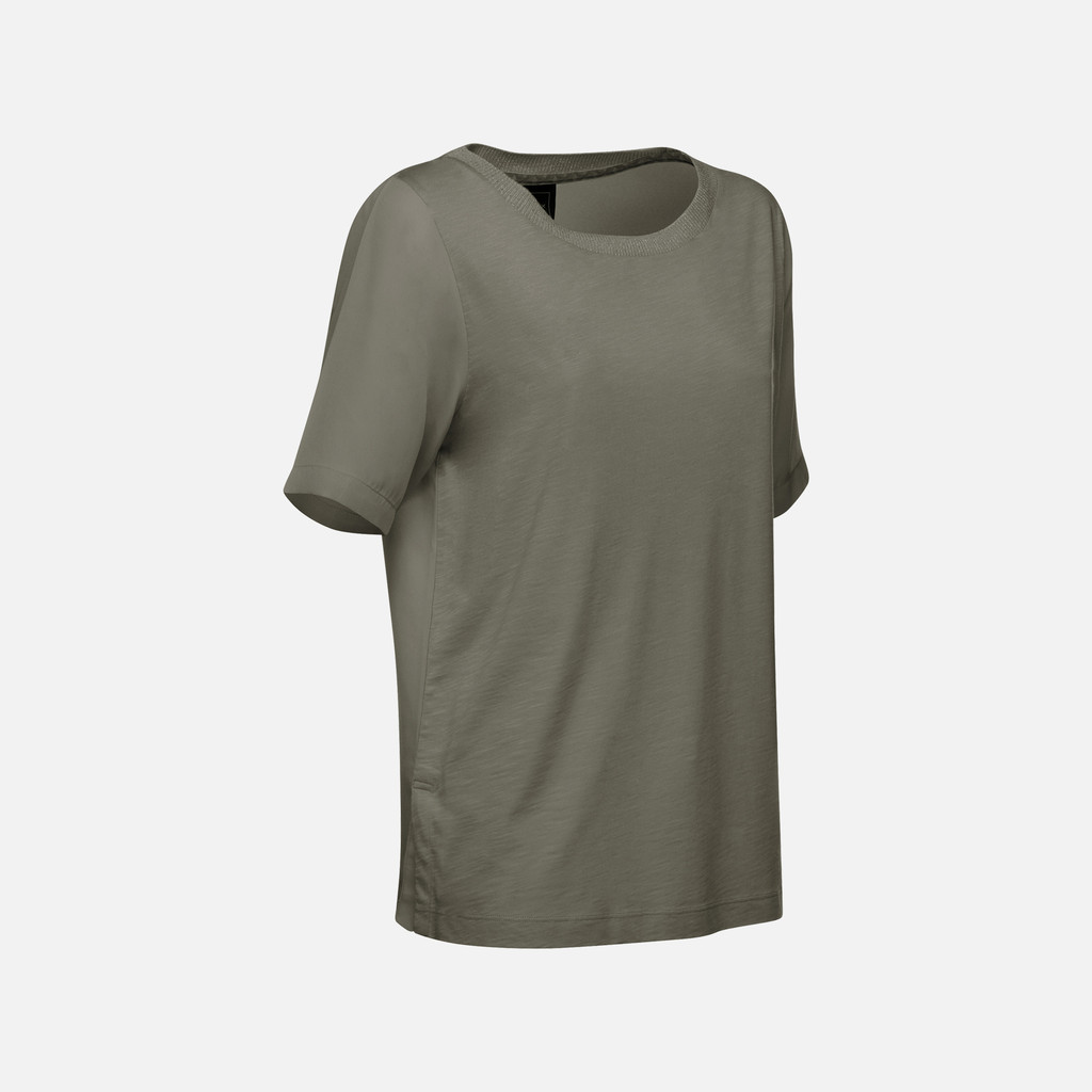 Geox® T-SHIRT MUJER: camiseta - Verde fango/Verde fango | Geox